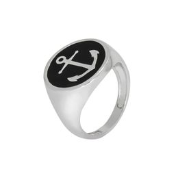 Vivance Damen Fingerring "925/- Sterling Silber rhodiniert Lack schwarz", 058 (18,5), Silber 925 (Sterlingsilber), wei&szlig;, Silber 925 (Sterlingsilber),