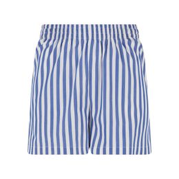 Shorts Urban Classics "Urban Classics Damen Ladies Striped Shorts", Damen, Gr. S, US-Gr&ouml;&szlig;en, wei&szlig;, blau, 60% Baumwolle, 40% Polyester, unifarben, relaxed fit, Hosen Shorts