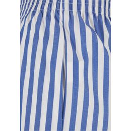 Urban Classics Damen Shorts "Urban Classics Damen Ladies Striped Shorts", blau, Gr. L, unifarben, 60% Baumwolle, 40% Polyester, Hosen