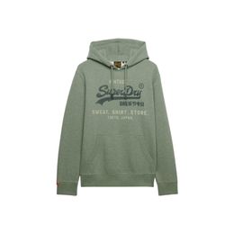 Kapuzensweatshirt Superdry "SD-VL HERITAGE RELAXED HOOD", Herren, Gr. M, thyme gr&uuml;n marl, Jersey, Obermaterial: 55% Baumwolle, 45% Polyester, meliert, relaxed fit normal, ohne Ausschnitt, Rippb&uuml;ndchen, Sweatshirts