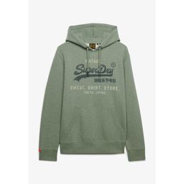 Superdry Herren Kapuzensweatshirt "SD-VL HERITAGE RELAXED HOOD", gr&uuml;n, Gr. S, meliert, Jersey, Obermaterial: 55% Baumwolle, 45% Polyester,