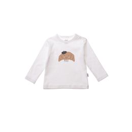 Liliput Jungen Langarmshirt "Croissant", wei&szlig;, Gr. 98, bedruckt, 100% Baumwolle, Shirts, mit praktischen Druckkn&ouml;pfen auf der Schulter