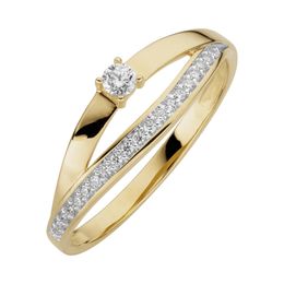 OROLINO Damen Fingerring "333/- Gelbgold glanz synth. Zirkonia", 056 (17,8), Gold, gelb, Gold, Fingerringe