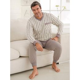 King&acute;S Club KINGS CLUB Herren Schlafanzug, Gr. 52, beige, 100% Baumwolle, Homewear-Sets