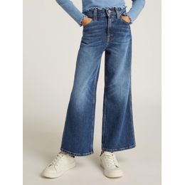 Tommy Hilfiger M&auml;dchen Weite Jeans "MABEL DARK WASH", schwarz, Gr. 4, unifarben, Denim/Jeans, Obermaterial: 99% Baumwolle, 1% Elasthan, Jeans, mit