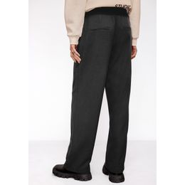 Damen Jogger Pants, schwarz, Gr. 46, STREET ONE STUDIO, unifarben, Stoff, 69% Polyester, 27% Viskose, 4% Elasthan, Hosen, Middle Waist
