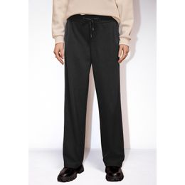 Damen Jogger Pants, schwarz, Gr. 46, STREET ONE STUDIO, unifarben, Stoff, 69% Polyester, 27% Viskose, 4% Elasthan, Hosen, Middle Waist