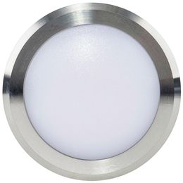HAVIT LIGHTING LED Au&szlig;en-Wandleuchte "NAVA", Energieeffizienz: G (A-G), silber (edelstahlfarben), 1, &Oslash; 10cm H: 2,3cm, 1 Stk., Leuchten