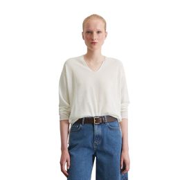 Marc O'Polo MARC O'POLO Damen Strickpullover "aus Organic-Cotton-Mix", wei&szlig;, Gr. L, unifarben, Obermaterial: 90% Baumwolle, 10% Polyamid, Pullover
