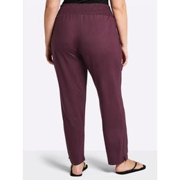 sheego Damen Jerseyhose, lila, Gr. 48, unifarben, 95% Viskose, 5% Elasthan, Hosen