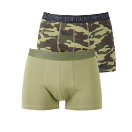 Top Gun Herren Boxershorts "Doppelpack TGUW001", Gr. L, gr&uuml;n, Obermaterial: 95% Baumwolle, 5% Elastan, Unterhosen