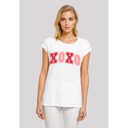 F4NT4STIC Damen T-Shirt "xoxo Varsity College Valentinstag", wei&szlig;, Gr. 5XL, Obermaterial: 100% Baumwolle, Shirts, Premium Qualit&auml;t