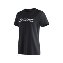 Maier Sports Herren Funktionsshirt "MS Tee M", schwarz, Gr. 50, 90% Baumwolle, 10% Elasthan, Shirts, Vielseitiges Rundhalsshirt aus elastischem