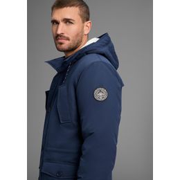 Bruno Banani Damen Parka, blau, Gr. S, Fellimitat, unifarben, Obermaterial: 100% Polyester. Futter: 100% Polyester. Wattierung: 100% Polyester,