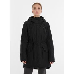 Outdoorjacke Ragwear "ELSIEN", Damen, Gr. S, schwarz, Web, Obermaterial: 100% Polyester, unifarben, Po-bedeckend, Rippstrickb&uuml;ndchen, Jacken Outdoorjacke