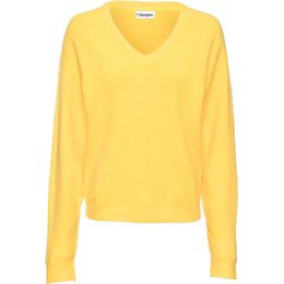 bonprix Damen Strickpullover "Oversize-Strick-Pullover", gelb, Gr. 48, Obermaterial: 75% Polyacryl, 22% Polyester, 3% Elasthan, Pullover, aus weichem