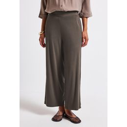 Culotte Street One, Damen, Gr. 34, L&auml;nge 26, braun (nomad braun), Stoff, 95% Viskose, 5% Elasthan, unifarben, loose fit kn&ouml;chelfrei, Hosen Culotte, im Loose Fit