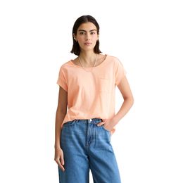 Marc O'Polo T-Shirt MARC O'POLO DENIM "aus Organic Cotton", Damen, Gr. L, peony pink, Obermaterial: 100% Baumwolle, unifarben, Basic, relaxed fit, Rundhals, Rollkante, Shirts T-Shirt