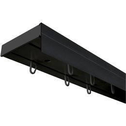 Gardinenschiene SN DECO GROUP, L:200cm T:7,7cm, schwarz, Kunststoff, Gardinenstangen, "Vorhangschiene SH mit Blende"