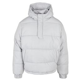 Winterjacke Urban Classics "Urban Classics Herren Hooded Cropped Pull Over Jacket", Herren, Gr. L, lightasphalt, 100% Polyester, unifarben, normal, ohne Ausschnitt, Jacken Winterjacke