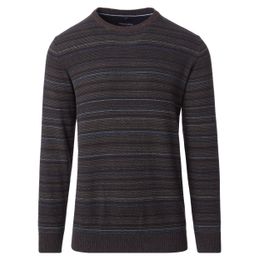 Casamoda Herren Strickpullover "Casamoda Pullover gestreift", braun, Gr. L, 100% Baumwolle, Pullover