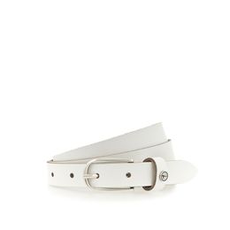 Tamaris Damen Lederg&uuml;rtel ""Cassia Silver"", wei&szlig;, Gr. 120, unifarben, Rindsleder, G&uuml;rtel, weiches Rindleder mit leichter Narbung, schmal