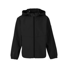 ZIGZAG Jungen Softshelljacke "Troy", schwarz, Gr. 104, unifarben, 100% Polyester, Jacken, mit wasserabweisender Beschichtung