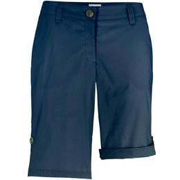 bonprix Damen Bermudas "Stretch Bermuda", blau, Gr. 42, unifarben, Web, Obermaterial: 97% Baumwolle, 3% Elasthan, Hosen, mit krempelbaren Beinen,