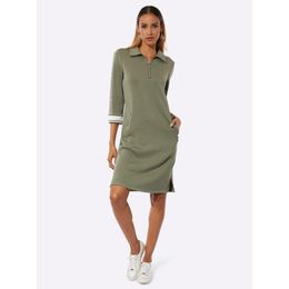 CR&Eacute;ATION L CREATION L Damen Shirtkleid "Modal-Mix-Kleid"khaki, wei&szlig;, Gr. 40, unifarben, Jersey, 50% Modal, 44% Polyester, 6% Elasthan, Kleider