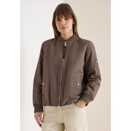 Cecil Damen Kurzjackemocha taupe, Gr. L, unifarben, Web, Obermaterial: 66% Baumwolle, 34% Polyamid; Futter: 100% Polyester; F&uuml;llung: 100% Polyester,