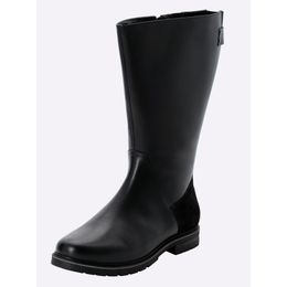 sheego Damen Weitschaftstiefel, Gr. 40, schwarz, Rindsleder, Schuhe
