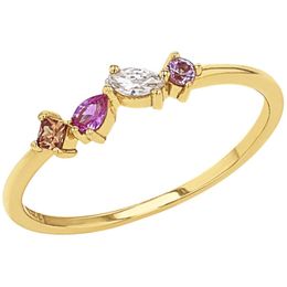 Amor Damen Fingerring "2037230/-31/-32/-33/-34", 58, Silber 925 (Sterlingsilber), 1,1mm, lila, Silber 925 (Sterlingsilber), Fingerringe, mit Zirkonia