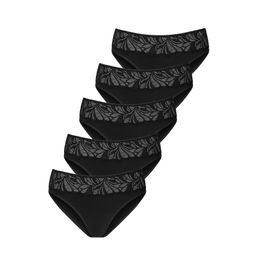Vivance Damen Jazz-Pants Slips, Gr. 40, schwarz, Jersey, Obermaterial: 95% Baumwolle, 5% Elasthan. Spitze: 90% Polyamid, 10% Elasthan, unifarben,