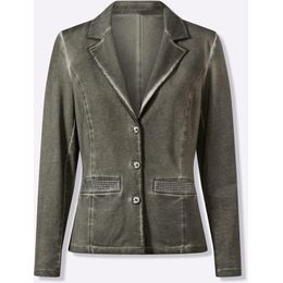 Heine Damen Sweatblazer "Sweatblazer", grau, Gr. 38, 95% Baumwolle, 5% Elasthan, Blazer