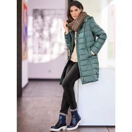 Damen Steppmantel, gr&uuml;n, Gr. 34, Rick Cardona BY HEINE, unifarben, unifarben mit Farbeinsatz, unifarben mit Farbeins&auml;tzen, 100% Polyester, M&auml;ntel