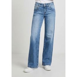 Straight-Jeans Herrlicher "Edna Denim", Damen, Gr. 28, L&auml;nge 34, light blau, Denim/Jeans, Obermaterial: 99% Baumwolle, 1% Elasthan, straight fit lang, Jeans Straight-Jeans, Straight Fit, High Waist
