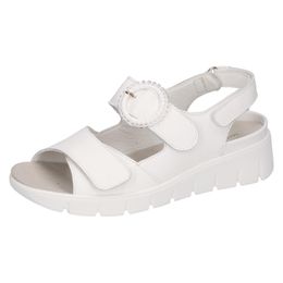 Waldl&auml;ufer WALDL&Auml;UFER Damen Sandale "K-ADEA", Gr. 3,5, wei&szlig;, Nappaleder, unifarben, Schuhe, Bequemschuh, Komfortschuh mit 3 Klettverschl&uuml;ssen, K-Weite