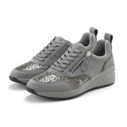 Lascana Damen Sneaker "Freizeitschuh, Halbschuh", Gr. 39, blau, Obermaterial: 100% Rindsleder. Decksohle: 100% Textilmaterial. Futter: 100%