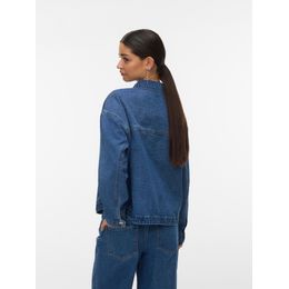V&eacute;ro Moda VERO MODA Damen Jeansjacke "VMJAMIE LS DENIM SHACKET MIX NOOS", blau, Gr. XS, unifarben, Denim/Jeans, Obermaterial: 80% Baumwolle, 20% Polyester,