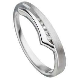 Jobo Damen Fingerring "Ring mit 5 Diamanten", 50, SI = kleine Einschl&uuml;sse, Diamanten Wei&szlig;gold 585, wei&szlig;, Diamanten, Wei&szlig;gold 585, Fingerringe, 585