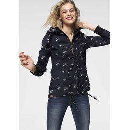 Ragwear Damen Outdoorjacke "DANKA", schwarz, Gr. M, bedruckt, gemustert, kontrastfarbene Details, mehrfarbig, Web, Obermaterial: 100% Polyester.