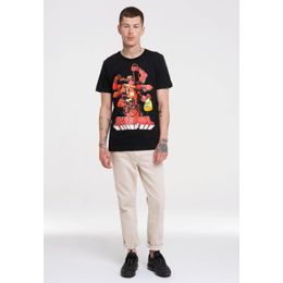 logoshirt Herren T-Shirt "Marvel Comics &ndash; Deadpool", schwarz, Gr. S, bedruckt, 100% Baumwolle, Shirts, mit lizenziertem Print