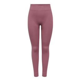 Only Play Damen Trainingstights "ONPJAIA LIFE HW LOUNGE", rosa, Gr. S, unifarben, Rippware, Obermaterial: 75% Nylon, 15% Polyamid, 10% Elasthan,