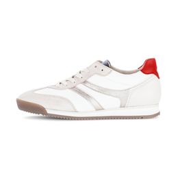 Keilsneaker Gabor, Damen, Gr. 39, beige kombiniert, Nappaleder, Veloursleder, Schuhe, Freizeitschuh, Halbschuh, Schn&uuml;rer im Retro Style