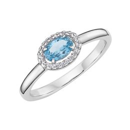 Herren Silberring "Ziersteine, Zirkonia wei&szlig;, Silber 925", 50, Silber 925 (Sterlingsilber), blau, Giorgio Martello MILANO, Silber 925