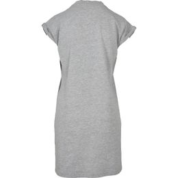 Urban Classics Damen Shirtkleid "Urban Classics Damen Ladies Turtle Extended Shoulder Dress", grau, Gr. XS, unifarben, 100% Baumwolle, Kleider