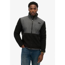 Superdry Herren Parka "POLAR FLEECE HYBRID TREKKER", schwarz, Gr. S, Web, Obermaterial: 100% Polyester, Jacken, in toller Fleece Qualit&auml;t