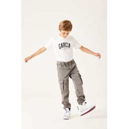 Garcia Jungen Cargohose, grau, Gr. 164, Web, Obermaterial: 80% Baumwolle, 18% Polyester, 2% Elasthan, Hosen