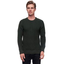 Rusty Neal Herren Strickpullover, gr&uuml;n, Gr. M, unifarben, 50% Baumwolle, 50% Polyacryl, Pullover, in sportlichem Design