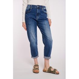 Haily's HAILY&rsquo;S Damen High-waist-Jeans "LG HW C JN Mirell", blau, Gr. L, unifarben, Denim/Jeans, Obermaterial: 95% Baumwolle, 3% Polyester, 2% Elasthan,